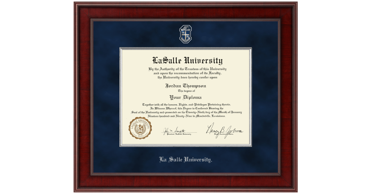 La Salle University Diploma Frame | Church Hill Classics