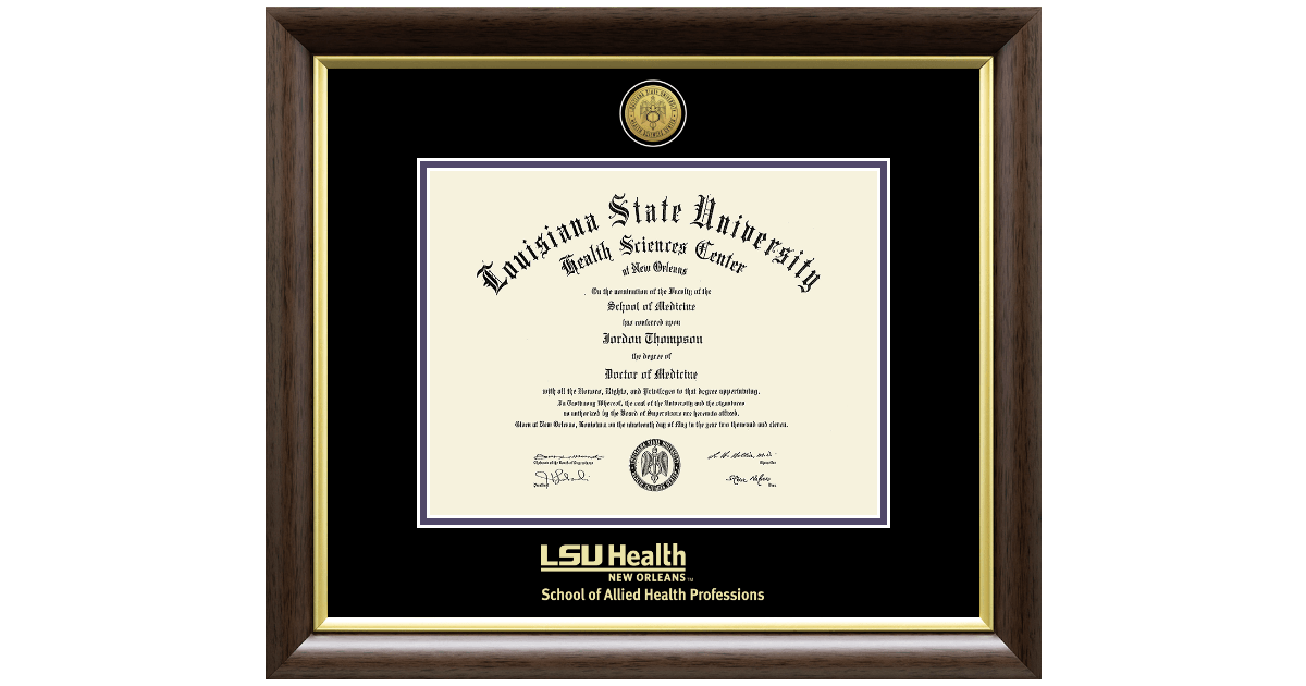Gold Engraved Medallion Diploma Frame in Hampshire Louisiana State ...