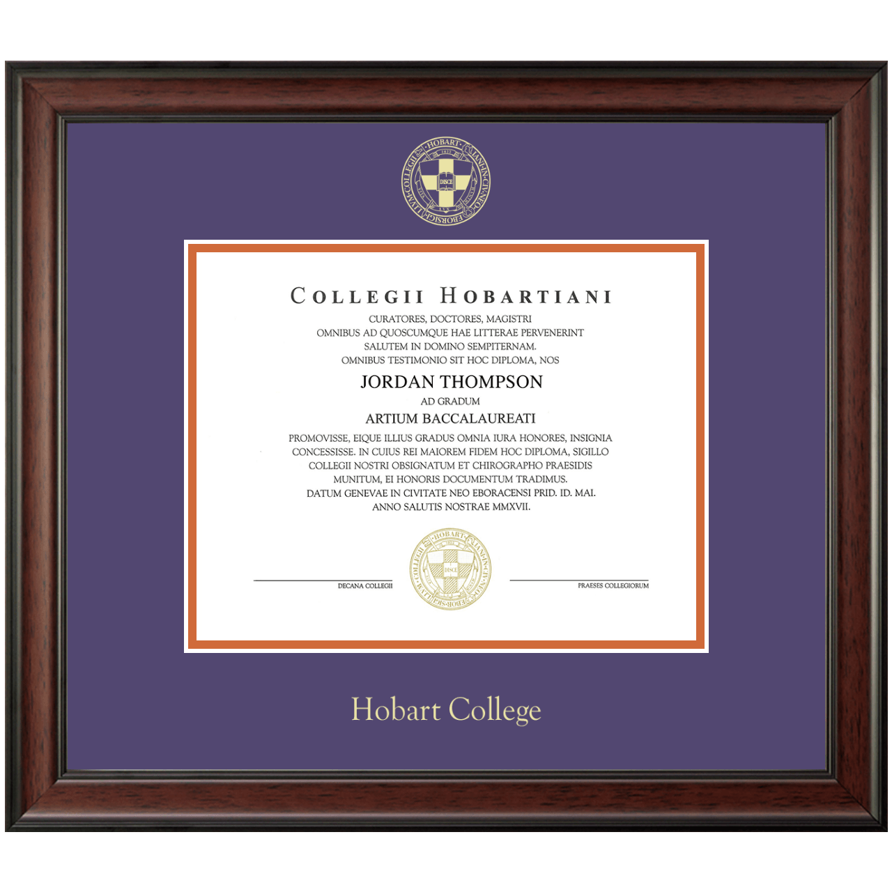 Gold Embossed Diploma Frame in Studio Hobart College - Item #306140 ...