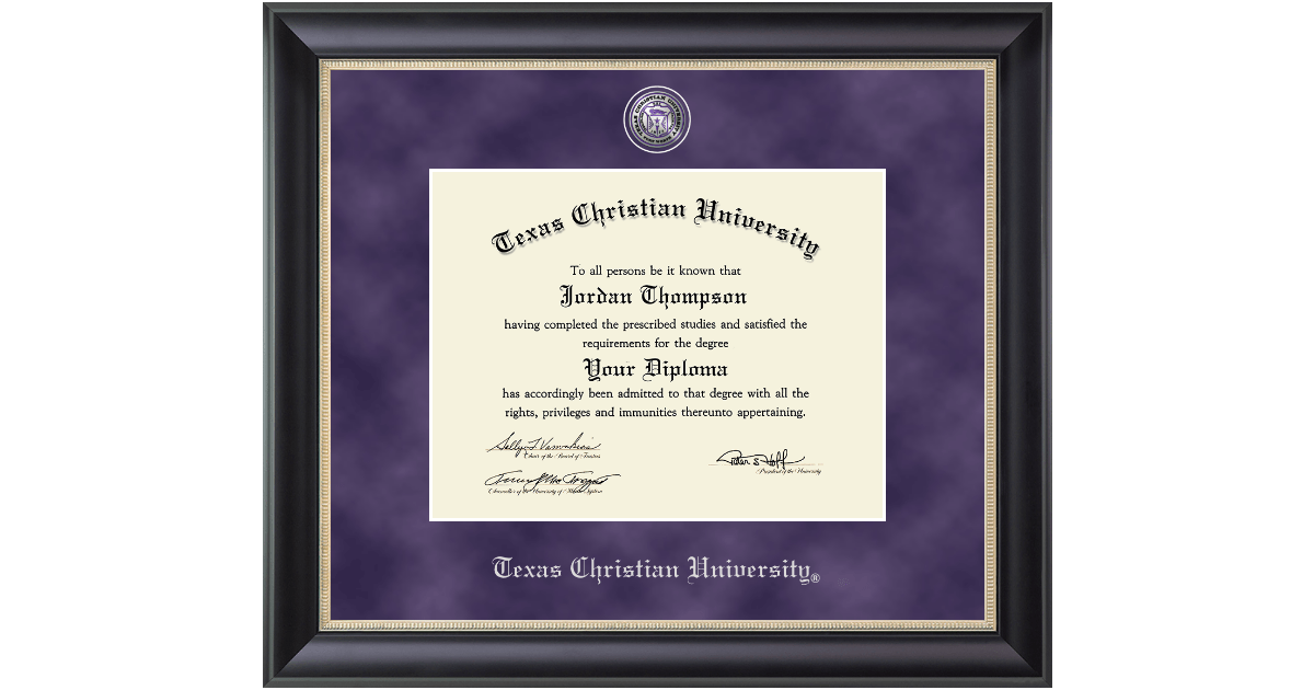 Regal Edition Diploma Frame in Noir Texas Christian University - Item ...