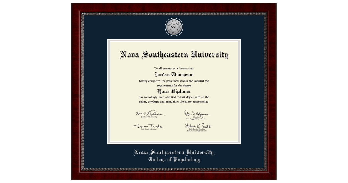 Silver Engraved Medallion Diploma Frame in Sutton Nova Southeastern ...