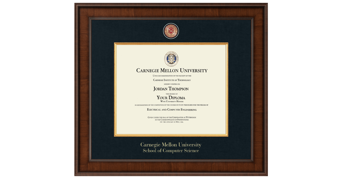 CMU School of Computer Science Diploma Frames | Church Hill Classics