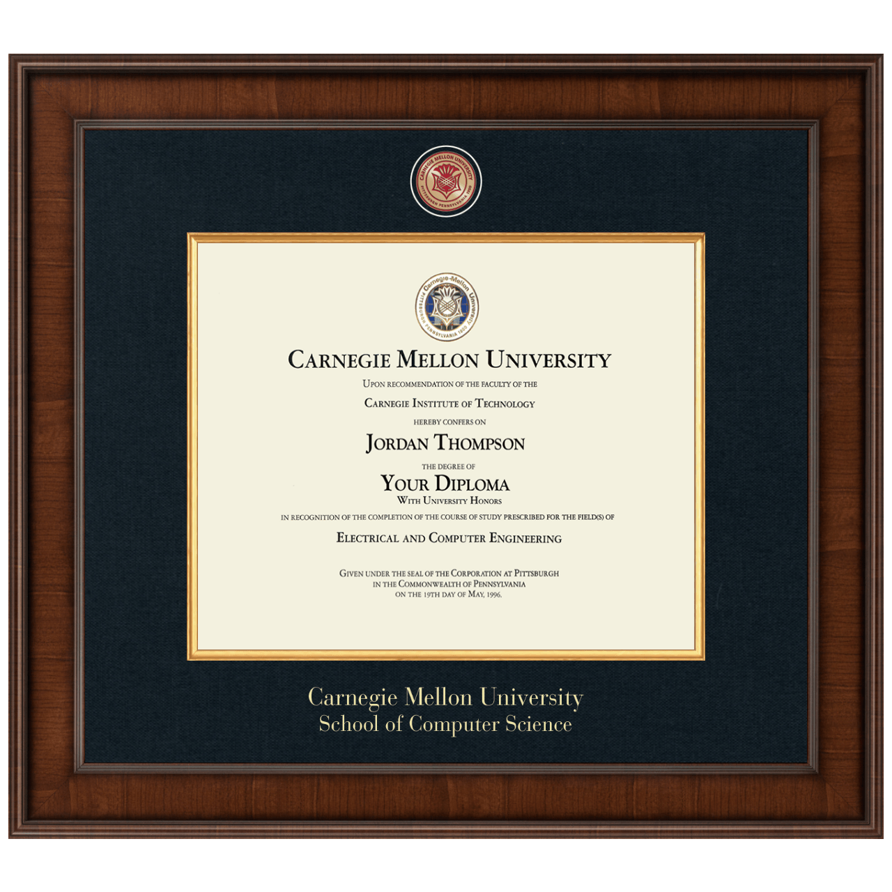CMU School of Computer Science Diploma Frames | Church Hill Classics
