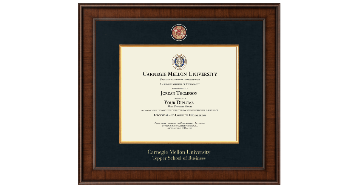 CMU Tepper School of Business Diploma Frames | Church Hill Classics