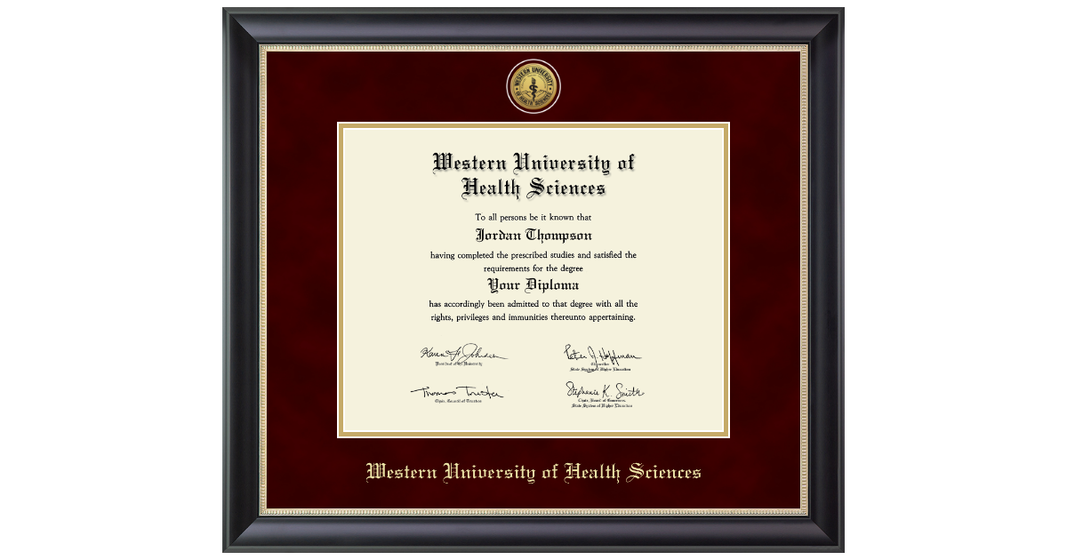PhD- Gold Engraved Medallion Diploma Frame in Noir Western University ...