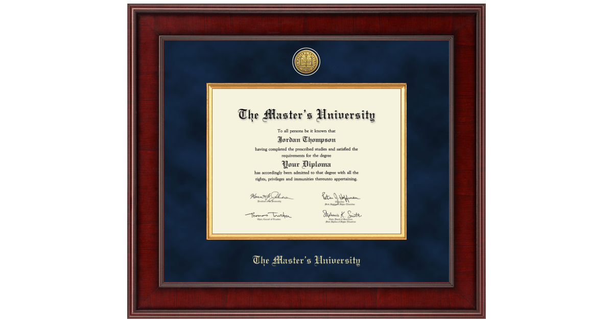 The Master's University Diploma Frame | Church Hill Classics