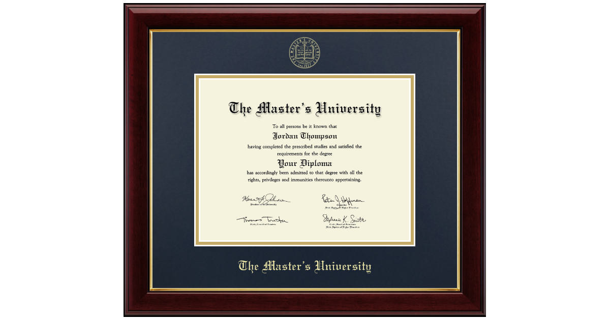 Gold Embossed Diploma Frame in Gallery The Master's University - Item ...