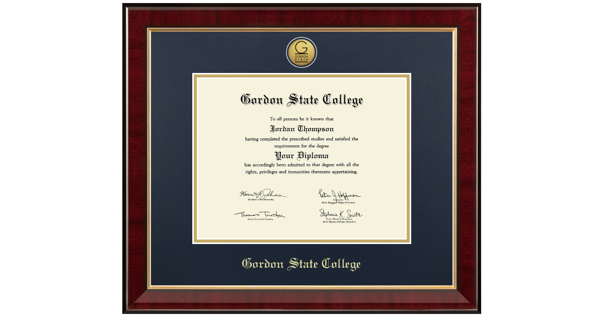 Gold Engraved Medallion Diploma Frame in Murano Gordon State College in ...
