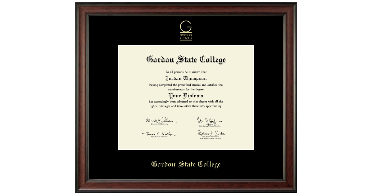 Gold Embossed Diploma Frame in Studio Gordon State College in Georgia ...