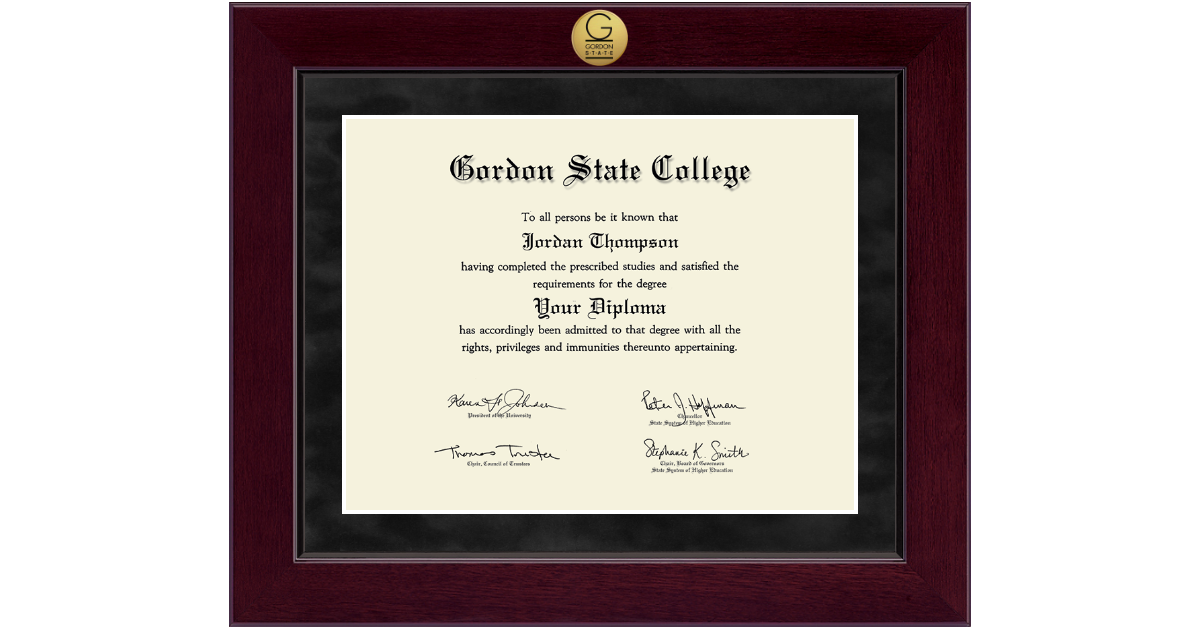 Millennium Gold Engraved Diploma Frame in Cordova Gordon State College ...