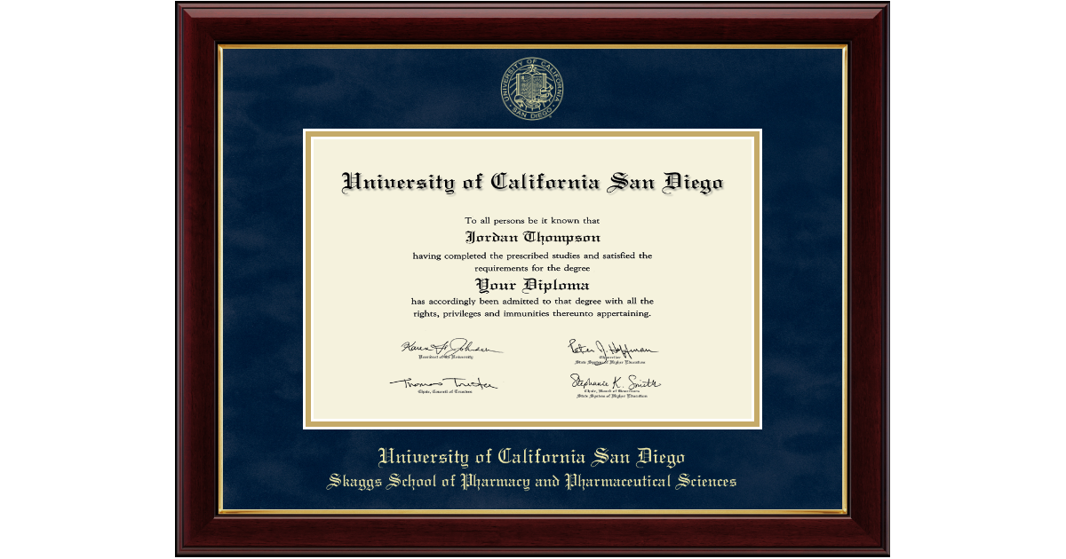 Gold Embossed Diploma Frame in Gallery University of California San ...