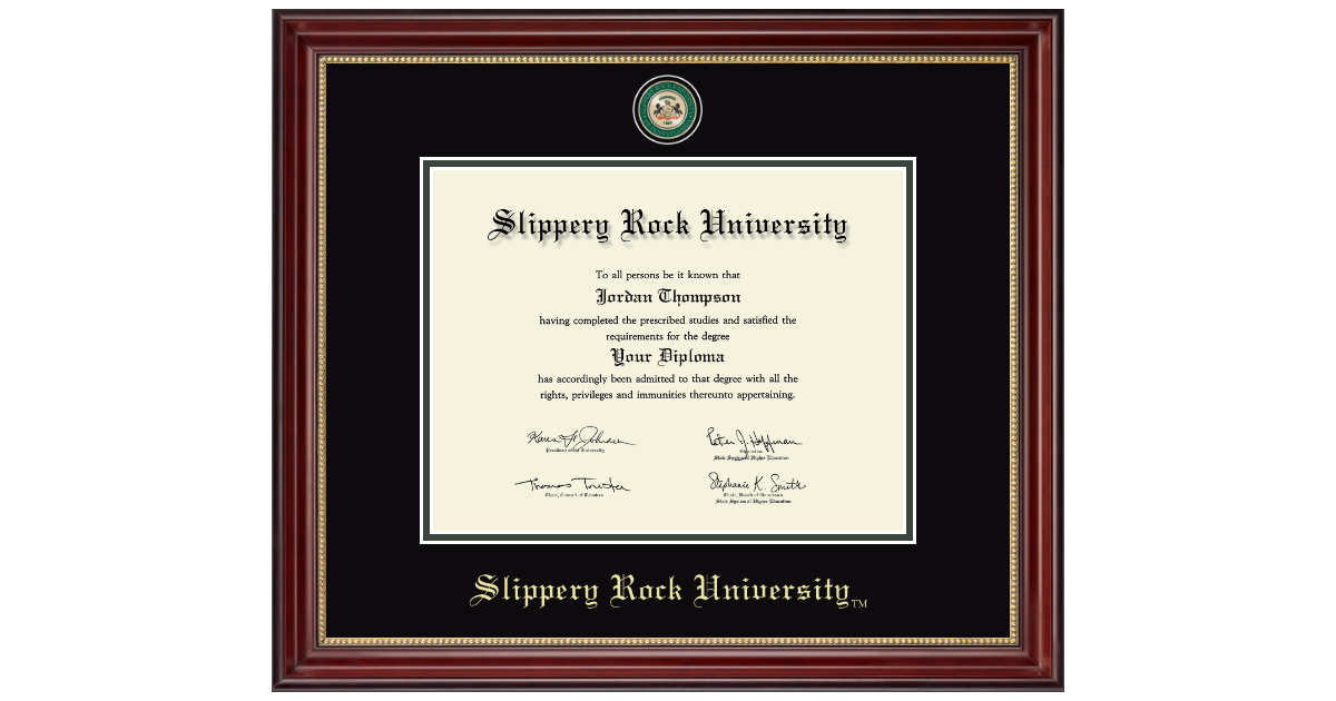 Masterpiece Medallion Diploma Frame in Kensington Gold Slippery Rock ...