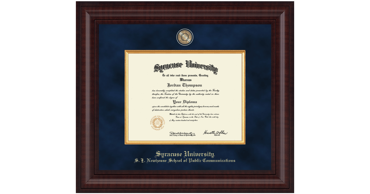 SU S.I. Newhouse School of Public Communications Diploma Frames