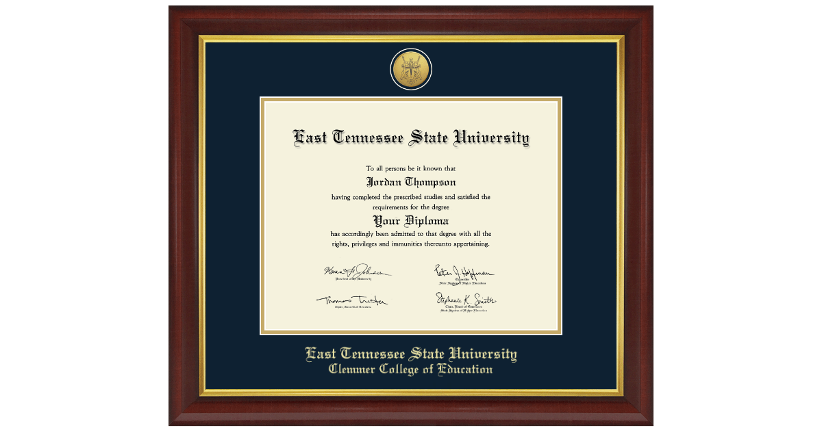 Gold Engraved Medallion Diploma Frame in Redding East Tennessee State ...