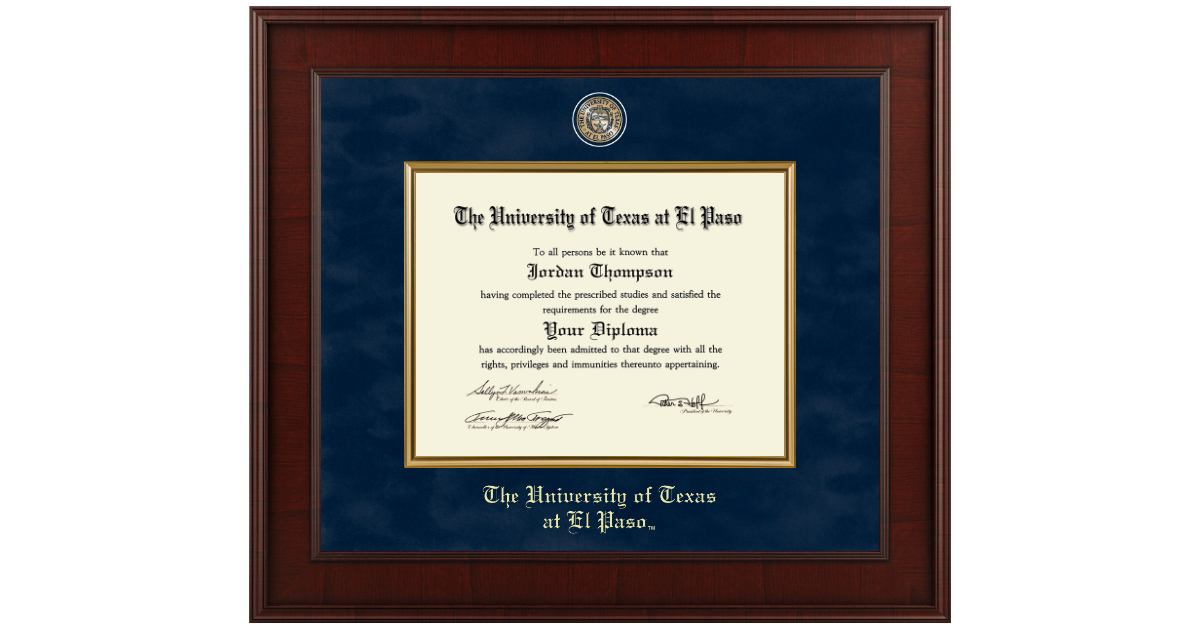University of Texas At El Paso Diploma Frame | Church Hill Classics