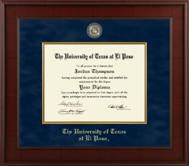 University of Texas At El Paso Diploma Frame | Church Hill Classics