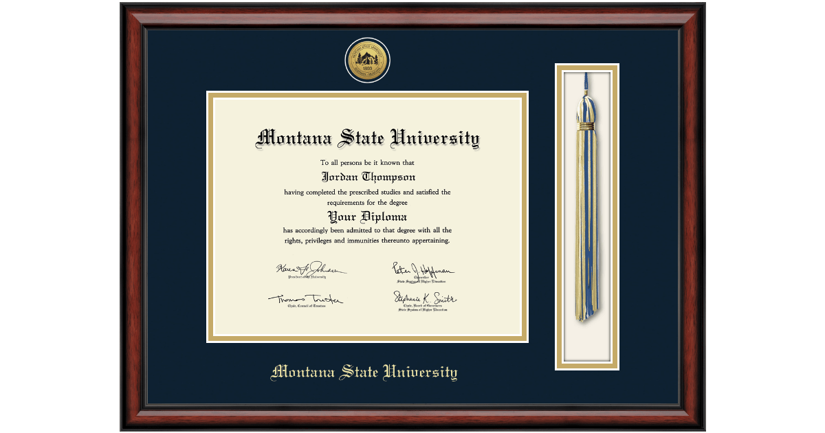 Gold Engraved Tassel & Cord Diploma Frame in Southport Montana State ...