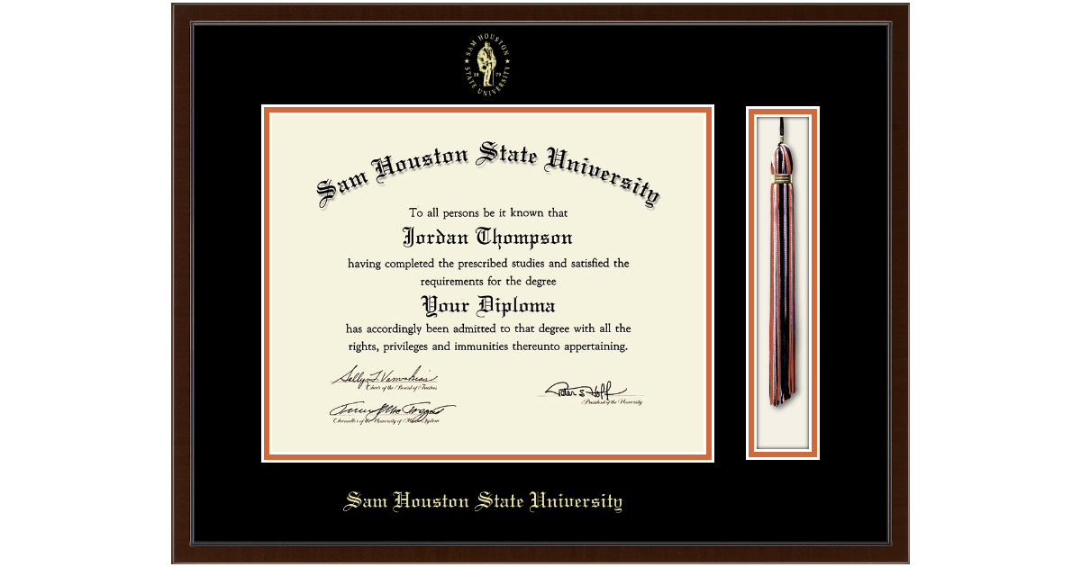Tassel & Cord Diploma Frame in Delta Sam Houston State University ...