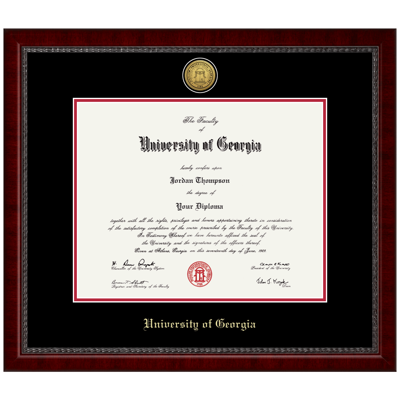 Gold Engraved Medallion Diploma Frame in Sutton University of Georgia ...