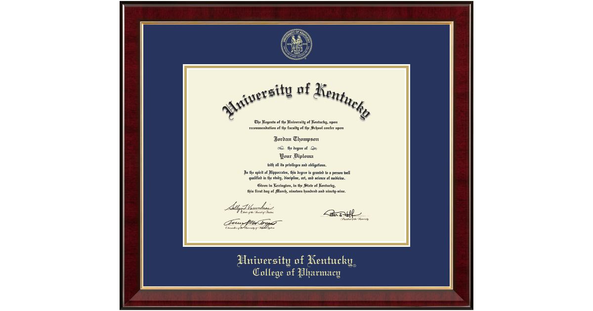 Gold Embossed Diploma Frame in Murano University of Kentucky - Item #310416-UCP from University ...