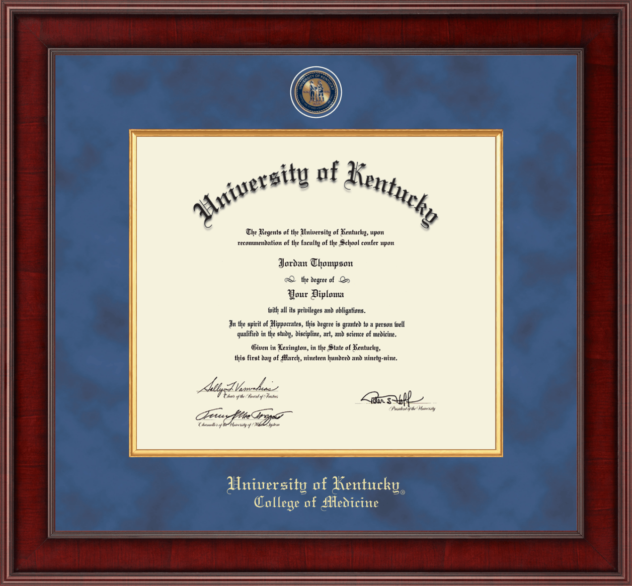 University of Kentucky Presidential Masterpiece Diploma Frame in ...