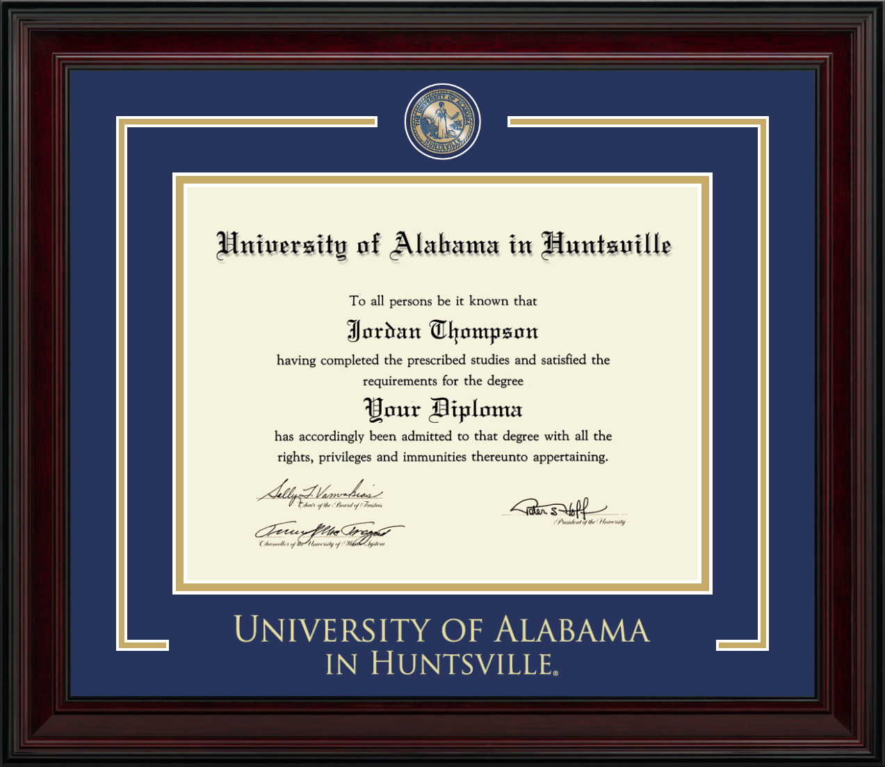 The University of Alabama Huntsville Showcase Edition Diploma Frame in ...