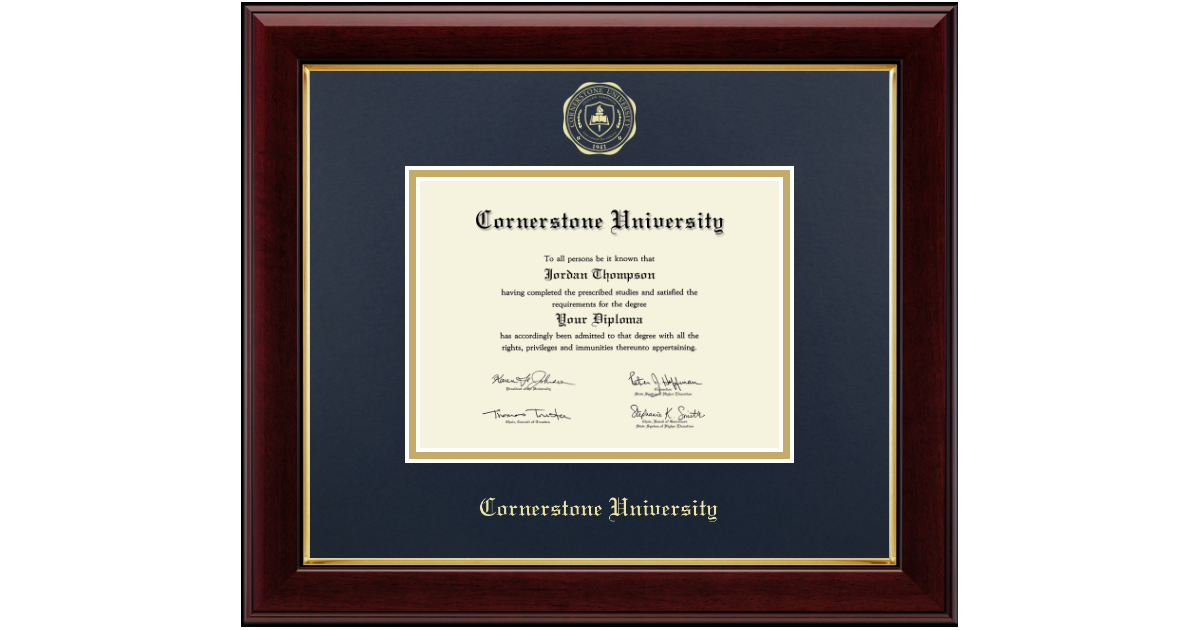 Gold Embossed Diploma Frame in Gallery Cornerstone University - Item ...