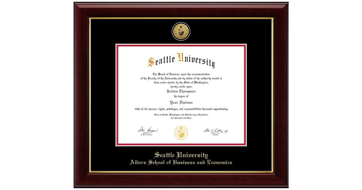 Gold Engraved Medallion Diploma Frame in Gallery Seattle University ...