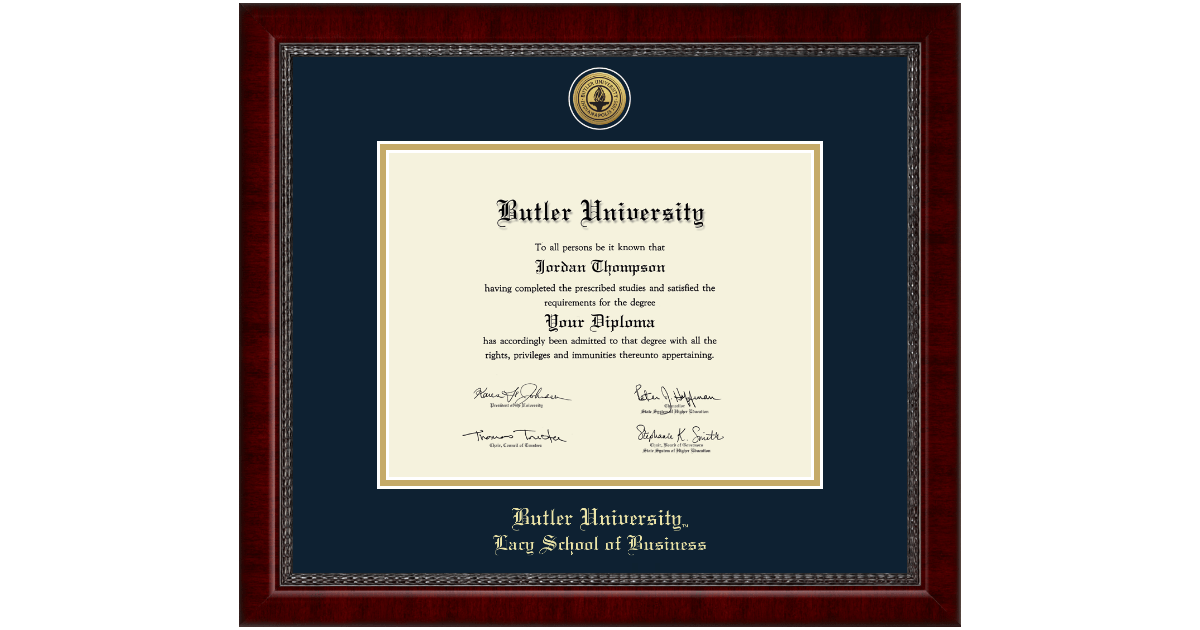 Gold Engraved Medallion Diploma Frame in Sutton Butler University ...