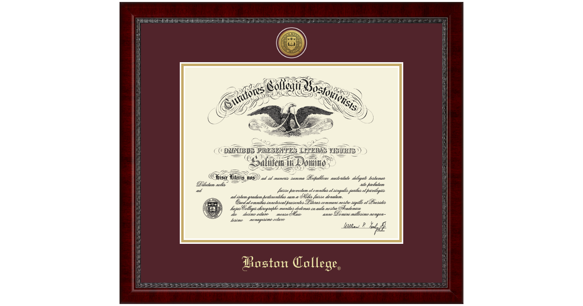 Gold Engraved Medallion Diploma Frame in Sutton Boston College - Item ...