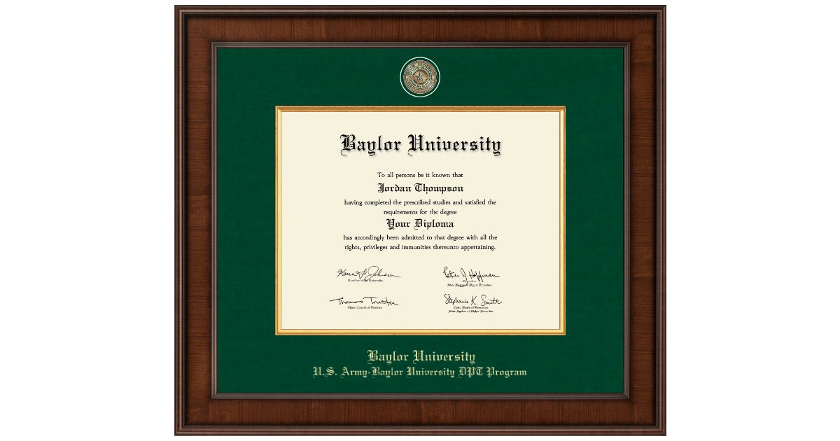 Baylor U.S. Army-Baylor University DPT Program Diploma Frames