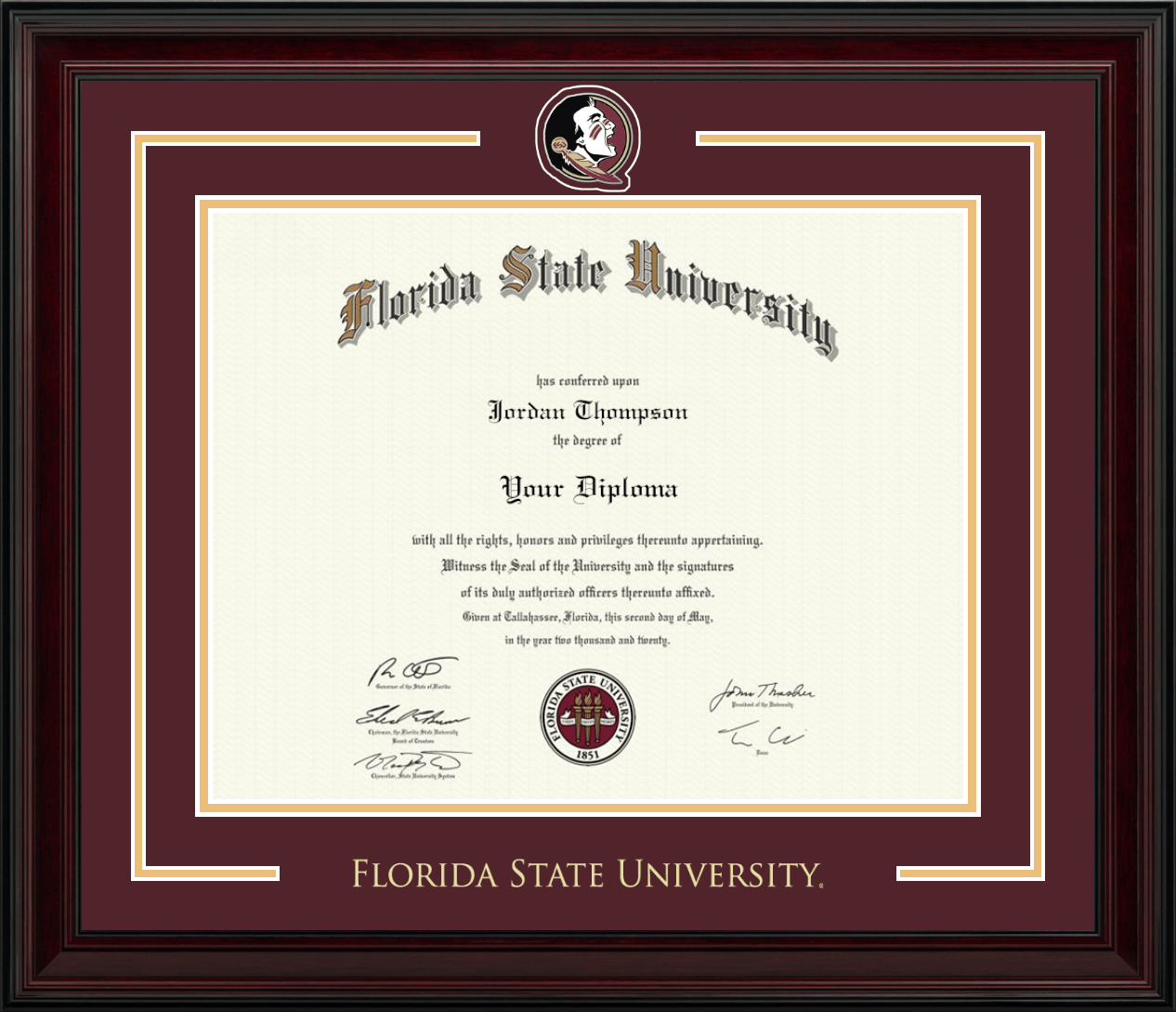Florida State University Spirit Medallion Diploma Frame in Encore ...