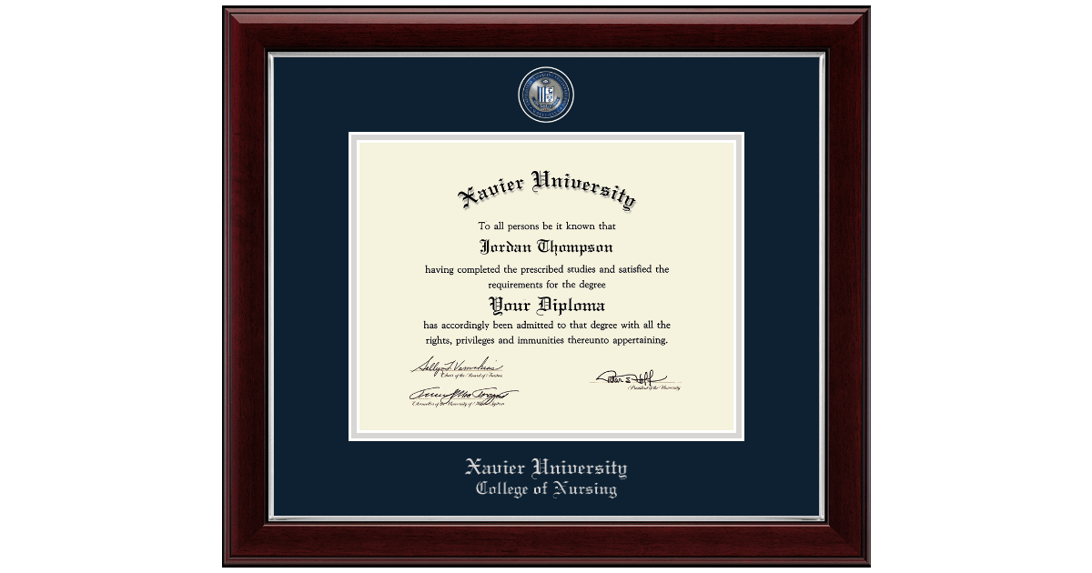 Masterpiece Medallion Diploma Frame in Gallery Silver Xavier University ...