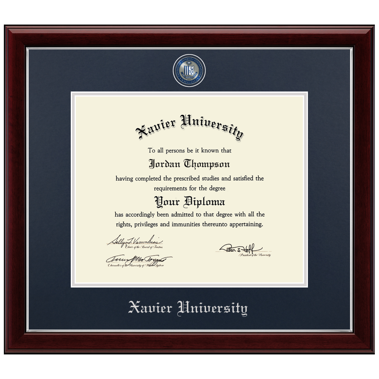 PhD- Masterpiece Medallion Diploma Frame in Gallery Silver Xavier ...
