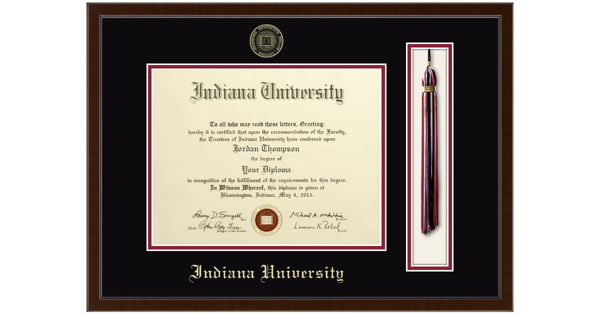 Tassel & Cord Diploma Frame in Delta Indiana University Bloomington ...