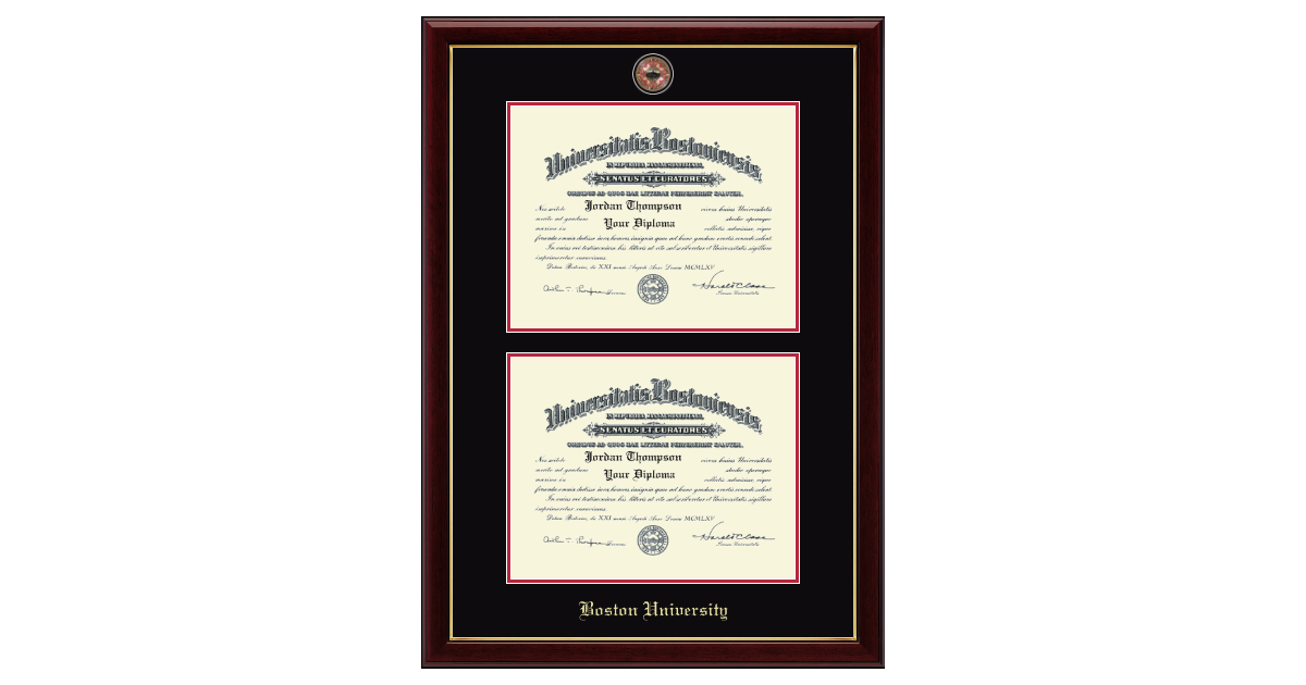Masterpiece Medallion Double Diploma Frame in Gallery Boston University ...