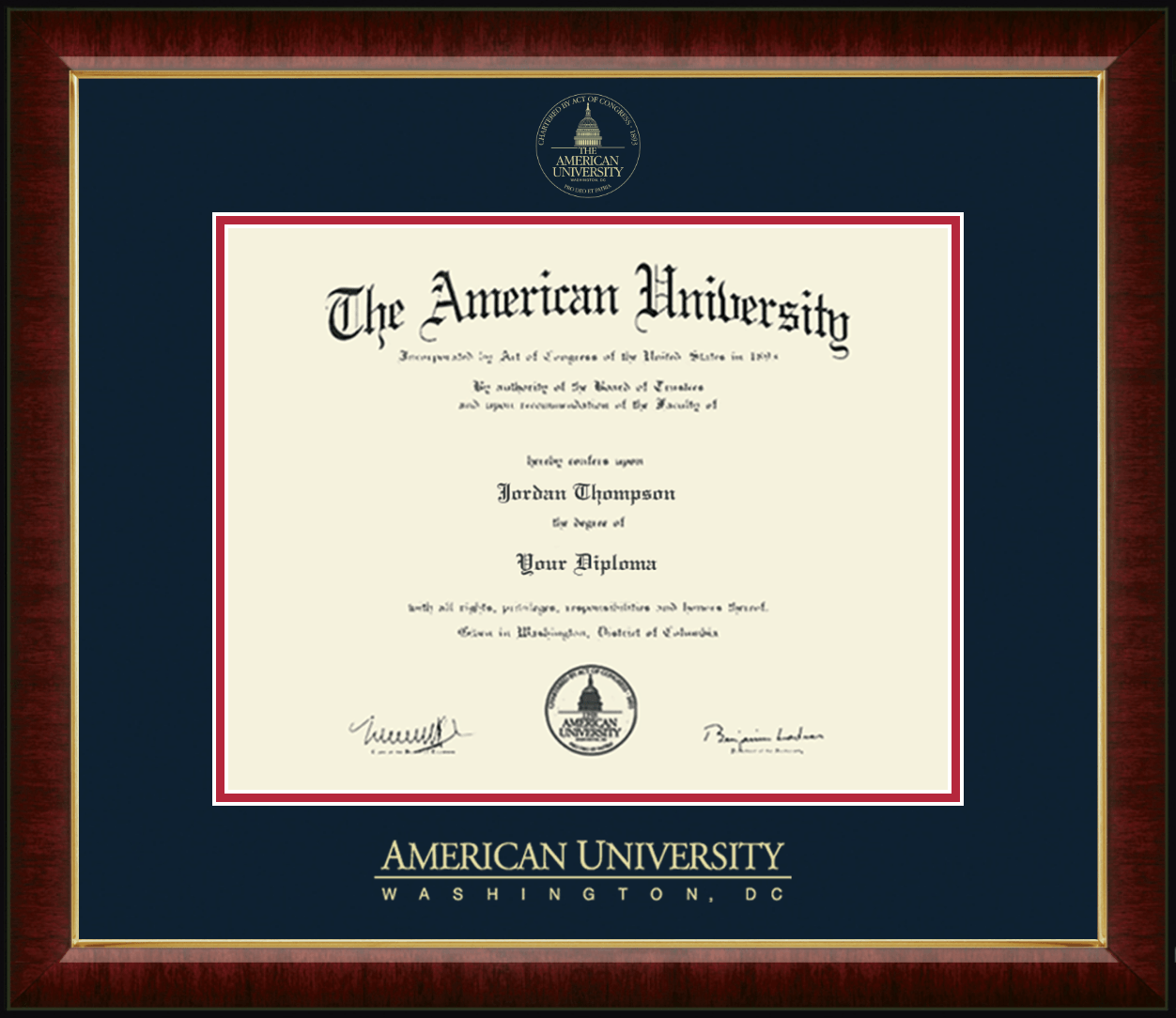 American University Gold Embossed Diploma Frame in Murano - Item ...