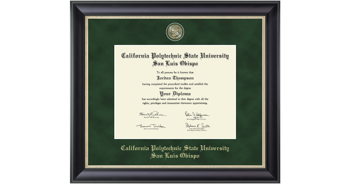 Regal Edition Diploma Frame in Noir Cal Poly San Luis Obispo - Item ...