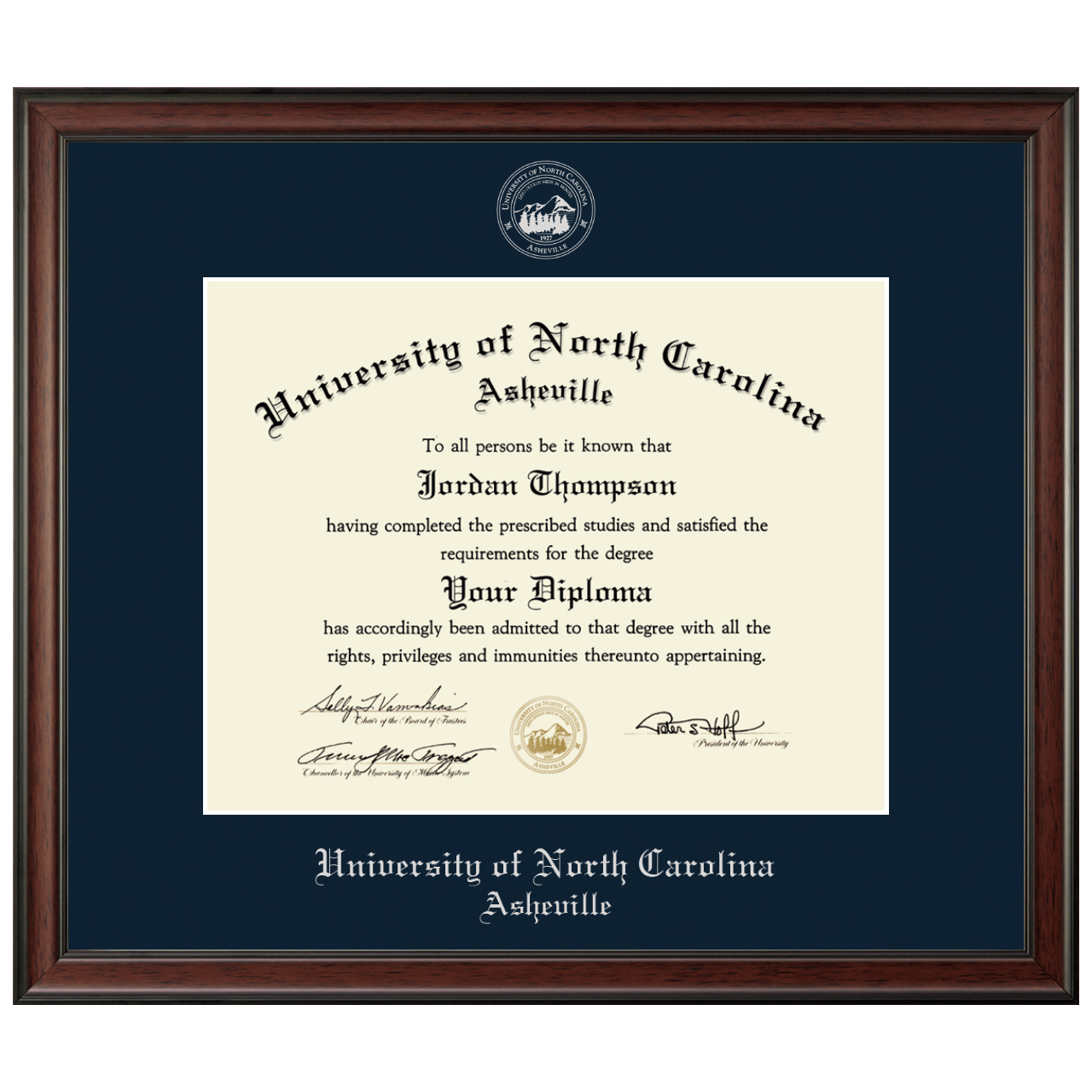 Gold Embossed Diploma Frame in Studio University of North Carolina ...