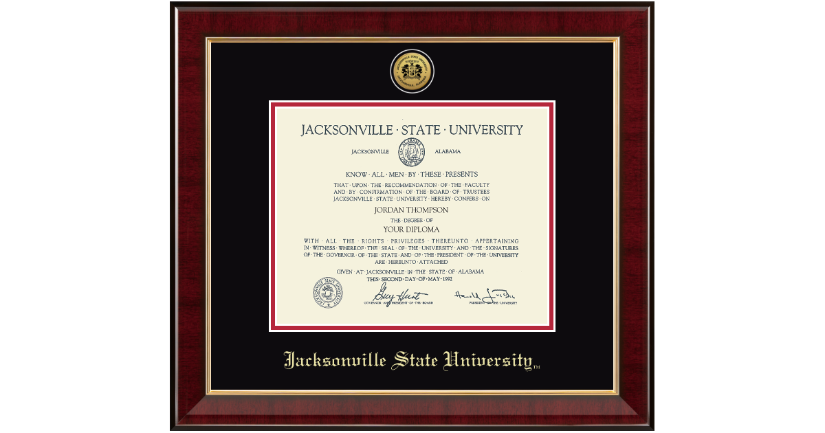 Gold Engraved Medallion Diploma Frame in Murano Jacksonville State ...