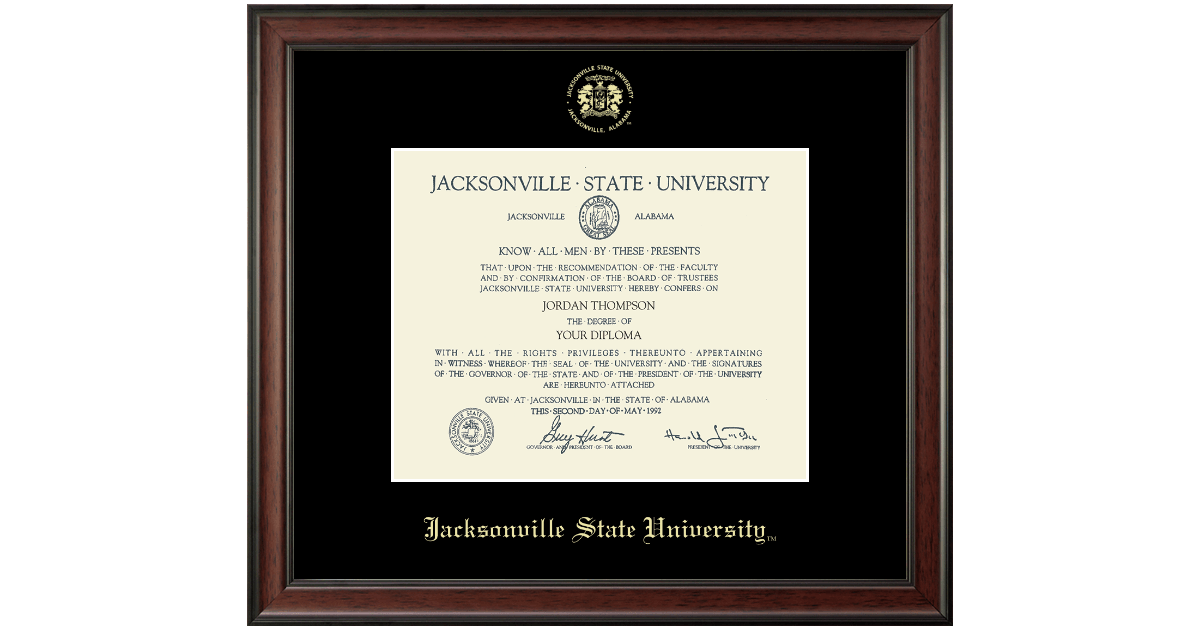 Gold Embossed Diploma Frame in Studio Jacksonville State University ...