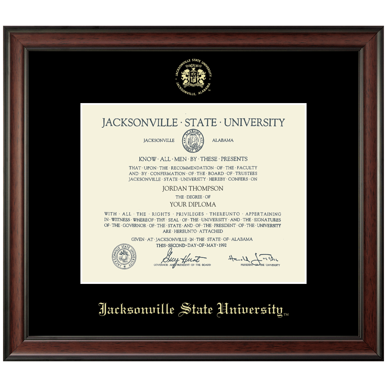 Gold Embossed Diploma Frame in Studio Jacksonville State University ...