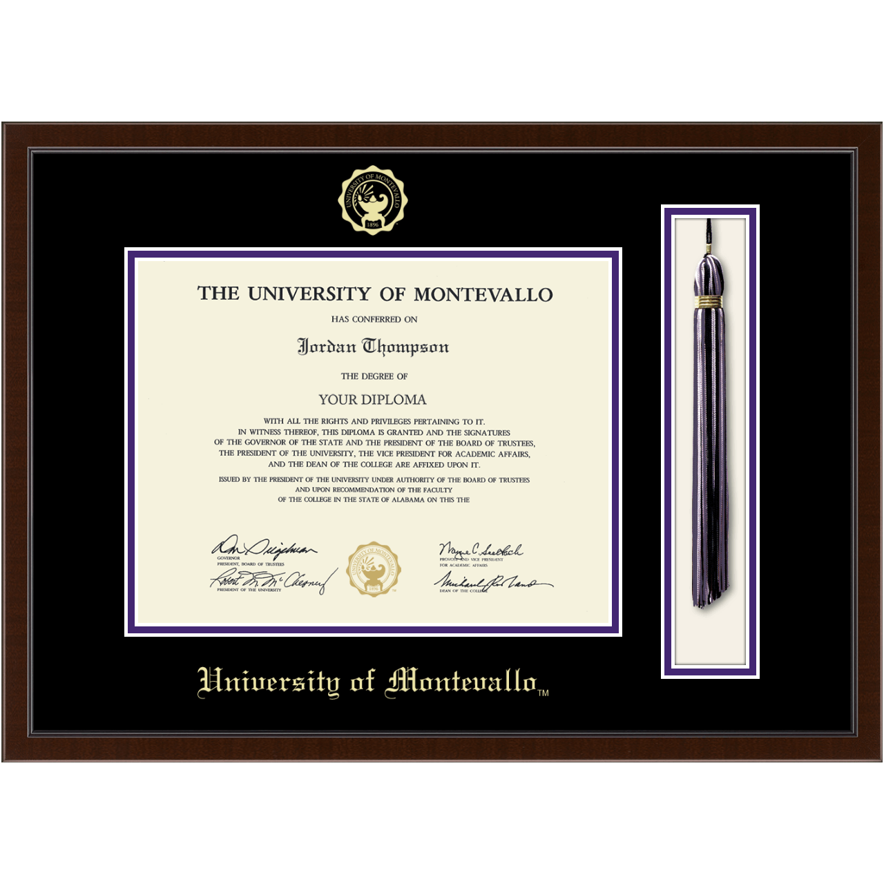 Tassel & Cord Diploma Frame in Delta University of Montevallo - Item ...