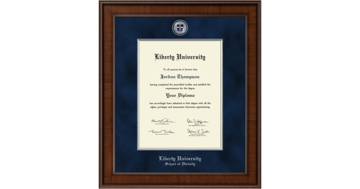 Liberty School of Divinity Diploma Frames | Church Hill Classics