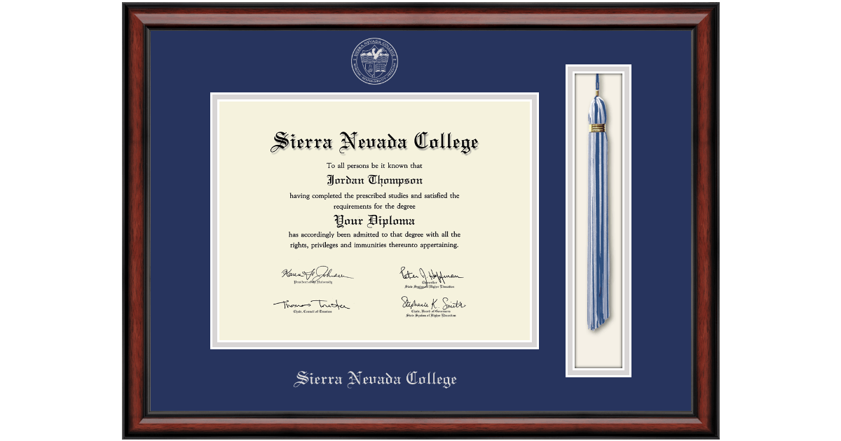 Tassel & Cord Diploma Frame in Southport Sierra Nevada College - Item ...