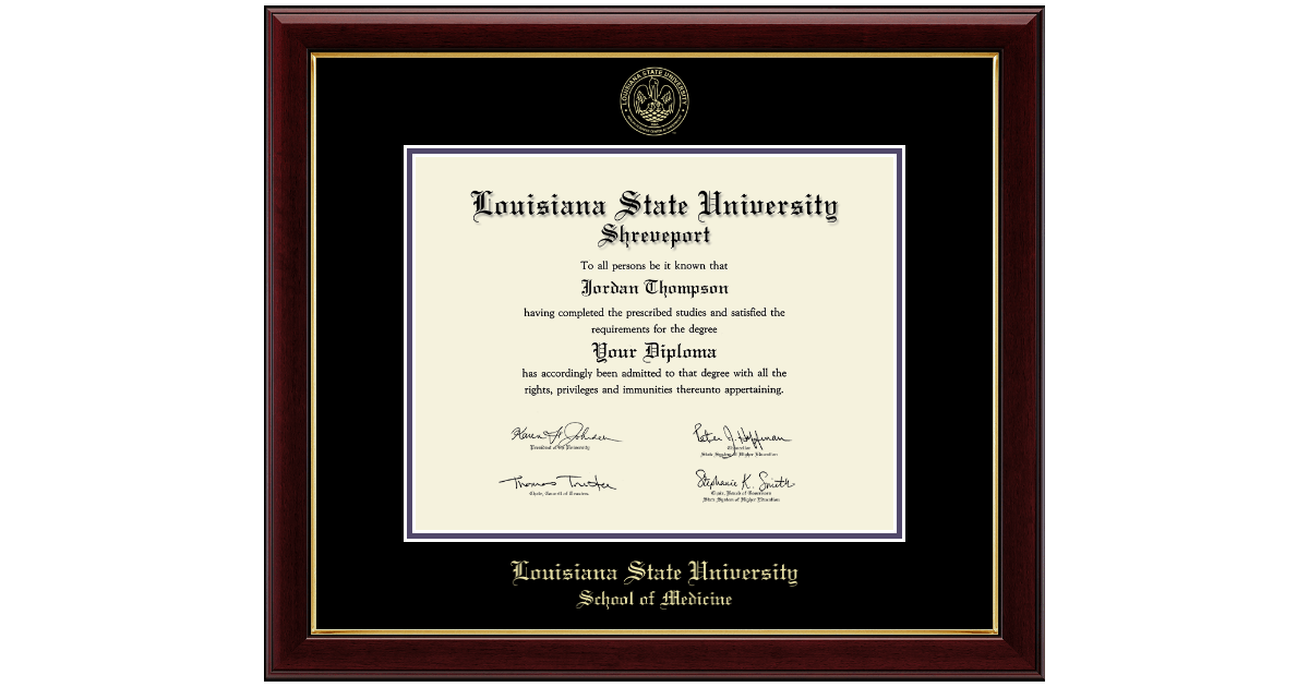 Gold Embossed Diploma Frame in Gallery LSU Health Sciences Center at ...