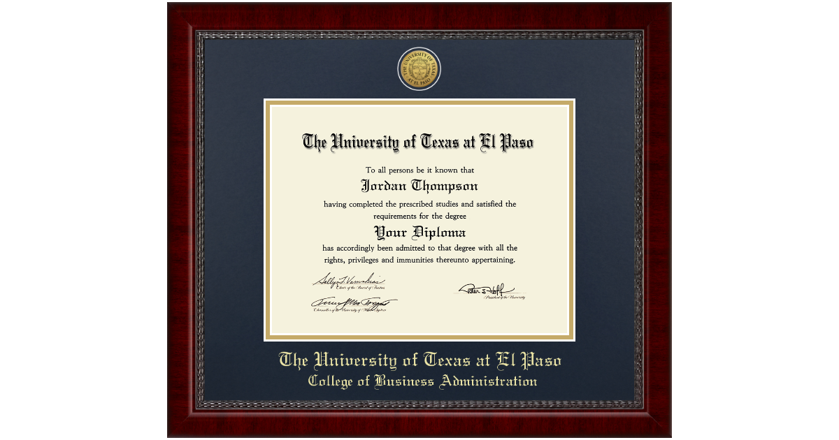 Gold Engraved Medallion Diploma Frame in Sutton University of Texas at ...