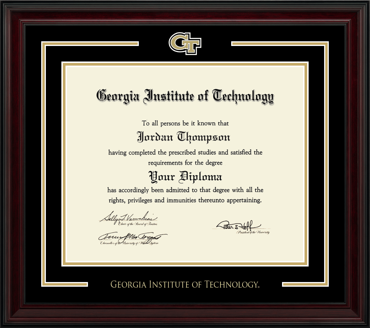 Georgia Institute of Technology Spirit Medallion Diploma Frame in ...