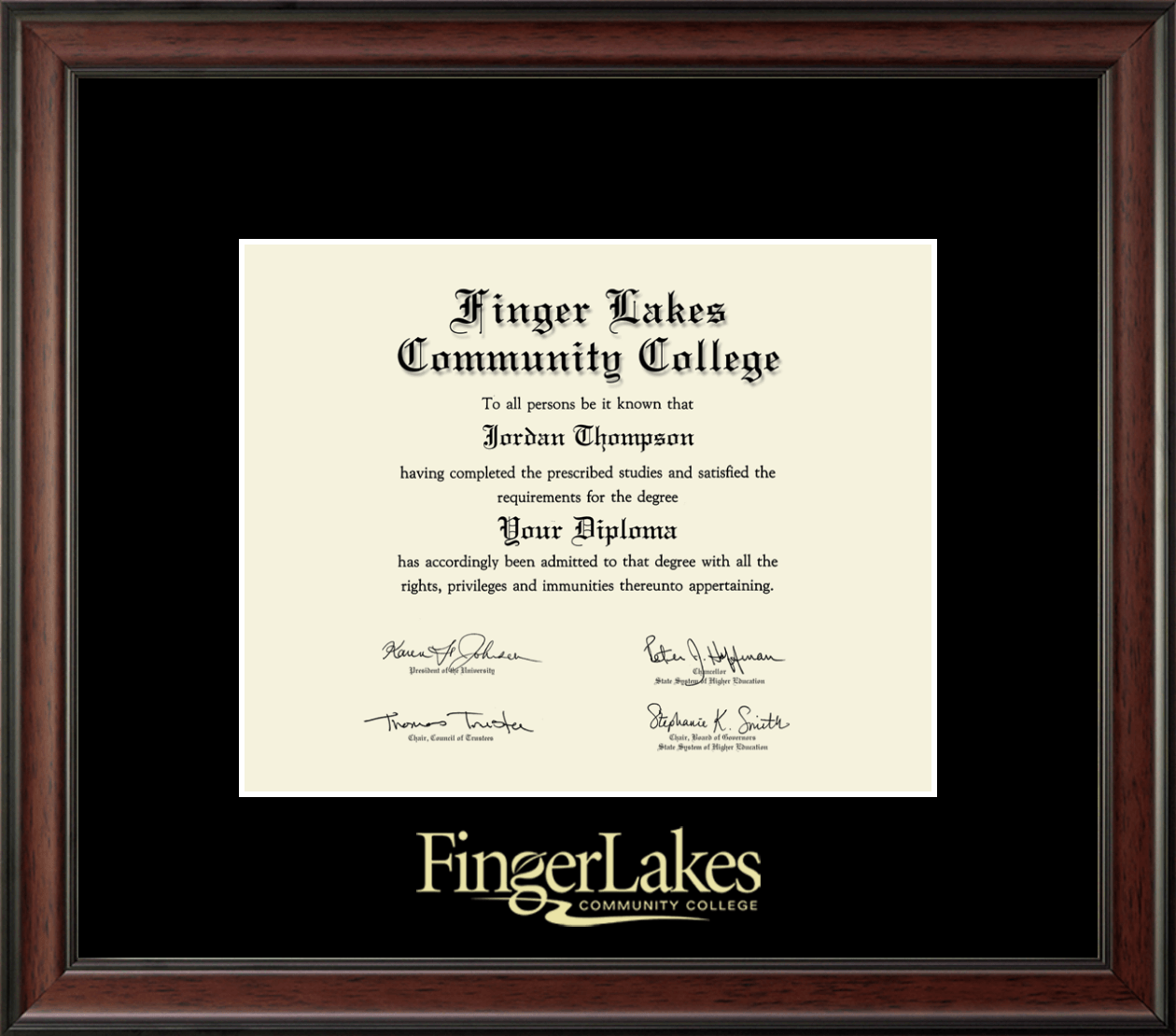 Finger Lakes Community College Gold Embossed Diploma Frame in Studio ...