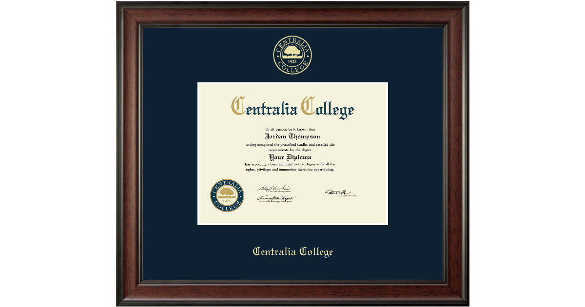 Gold Embossed Diploma Frame in Studio Centralia College - Item #314246
